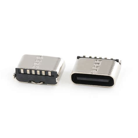 Usb C Type Female Connector Vertical Smt Type Usb C Female Pin Connector