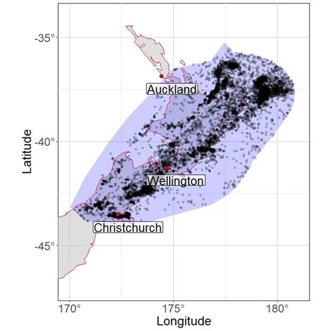 Spatial Extract Blue Polygon Of The Hikurangi Subduction Region In Download Scientific