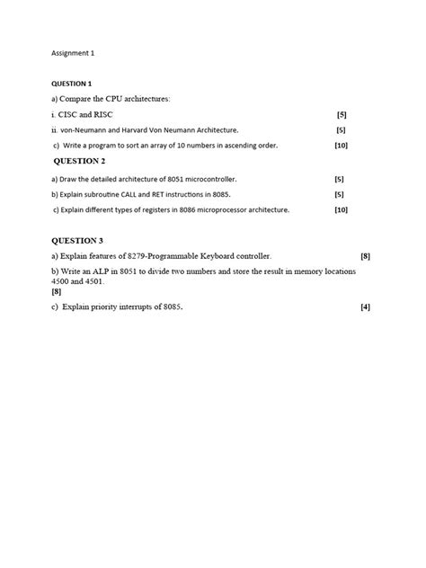 Assignment 1 Microprocessors And Embedded Systems Nov 23 Pdf Computers