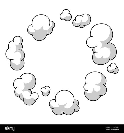 Cartoon Illustration Of Smoke Comic Image Of Steam Cloud Or Fog Stock Vector Image And Art Alamy