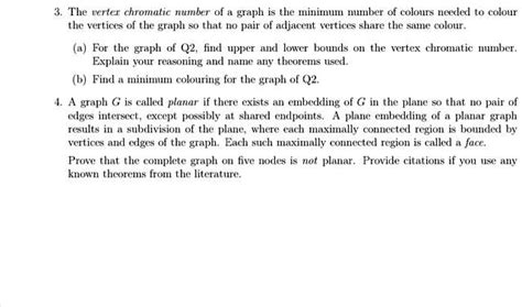 Solved The Vertex Chromatic Number Of A Graph Is The Minimum Number Of Colors Needed To Color