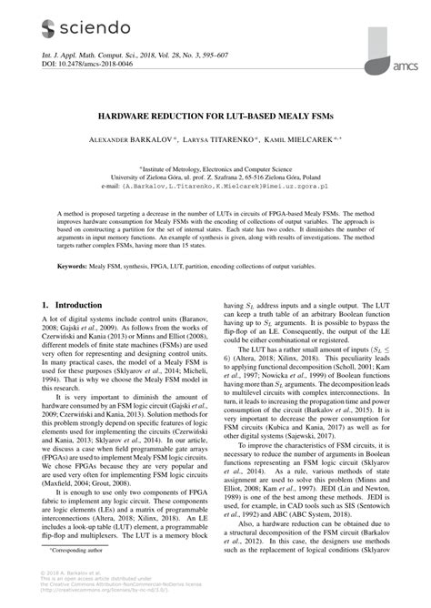 pdf hardware reduction for lut based mealy fsms