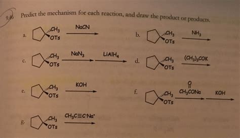 Solved the mechanism for each reaction, and draw the product | Chegg.com