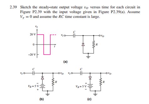 Solved Sketch The Steady State Output Voltage V Versus Chegg