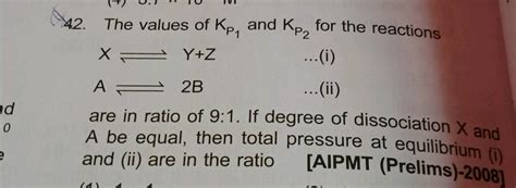 14 7 tu iv 42 the values of kp and kp the reactions x y z a 2b