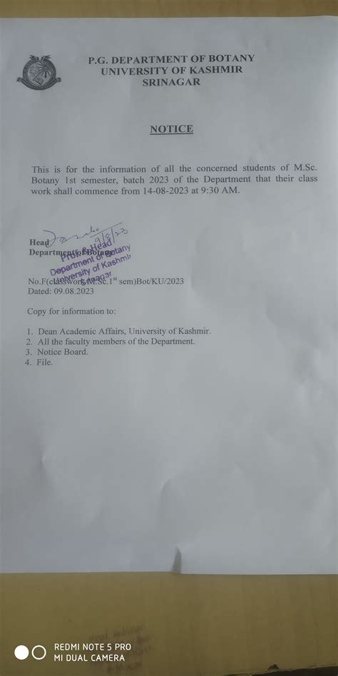 Botany University Of Kashmir Botany University Of Kashmir