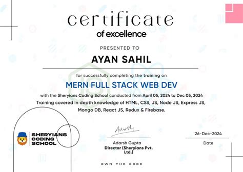 "Officially a MERN Stack Web Developer! | Ayan Sahil