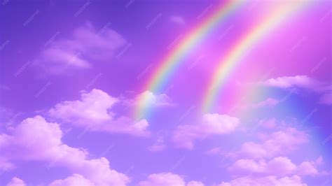 Premium Photo Rainbow In The Cloud On Blue Background