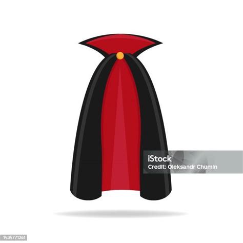 사실적인 다채로운 드라큘라 케이프 벡터 그래픽 일러스트레이션 검은 색과 빨간색 뱀파이어 카니발 의상 앞뒤 드라큘라 백작에 대한 스톡 벡터 아트 및 기타 이미지 Istock