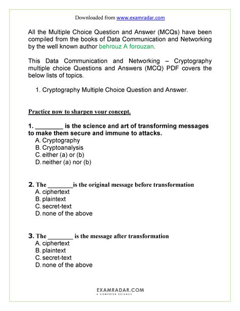 cns mcq cryptography and network security multiple choice questions
