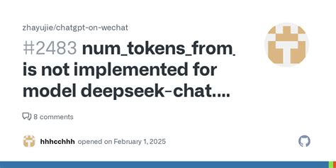 Numtokensfrommessages Is Not Implemented For Model Deepseek Chat