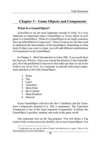 Introduction To Game Programming Using C And Unity 3D Chapter 3