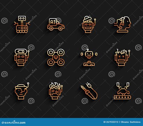 Set Line Smart Glasses Robot Burned Out Soldering Iron Robotic Robot