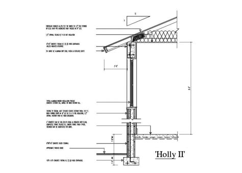 Side 2 Cut Constructive Sectional Details Of Single Story Building Dwg File
