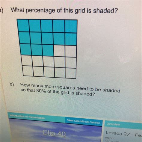 What Percentage Of This Grid Is Shaded B How Many More Squares Need