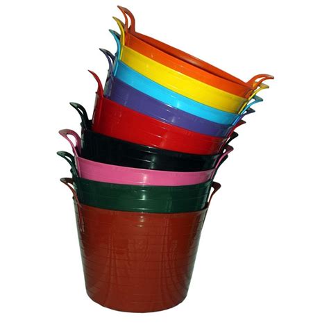 Srendi® 5 X 42 Litre Flexi Tub Storage Container Bucket Garden Laundry Durable Colours Online