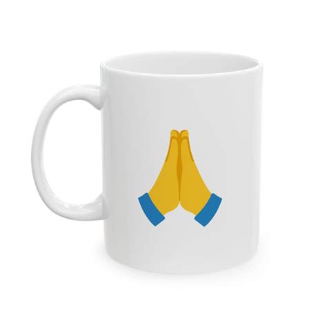 Prayer Hands Emoji Mug With Two Sided Graphic Etsy