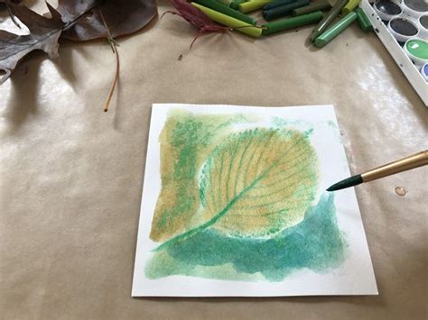 Leaf Rubbings With Crayons And Watercolor Fall Art Projects Autumn