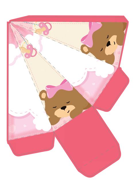 Caixa Cone Cha De Bebe Menina OrigamiAmi