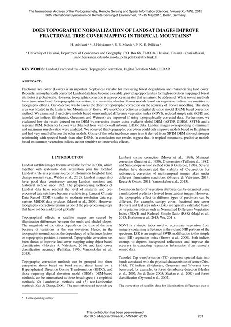 Pdf Does Topographic Normalization Of Landsat Images Improve Fractional Tree Cover Mapping In