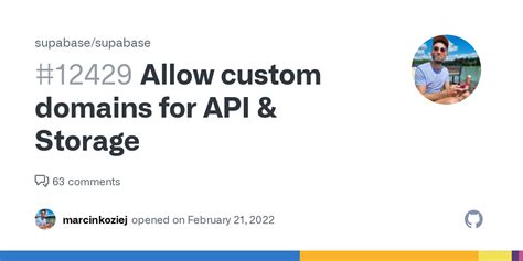 Allow Custom Domains For Api And Storage · Issue 12429 · Supabase