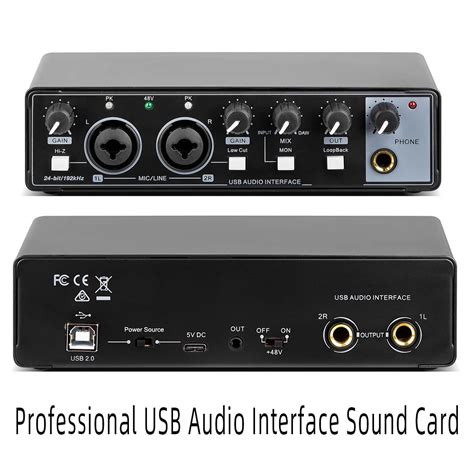 Professional Usb Audio Interface Sound Card With Loopback Monitoring