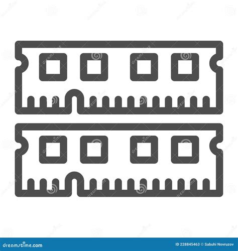 RAM Module Line Icon Electronics Concept Memory Module Fragments Vector Sign On White