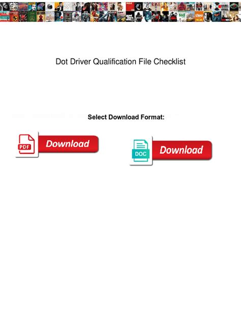 Dot Driver Qualification File Checklist Dot Driver Qualification File