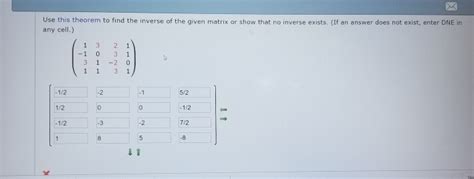 Solved Use This Theorem To Find The Inverse Of The Given Chegg