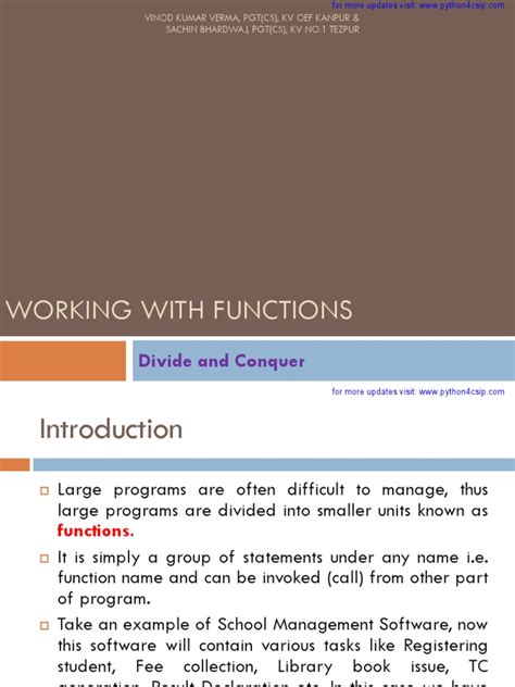 Working With Functions 2 Pdf Parameter Computer Programming