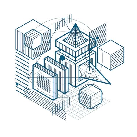 Premium Vector Isometric Abstract Background With Lines And Other Different Elements Vector