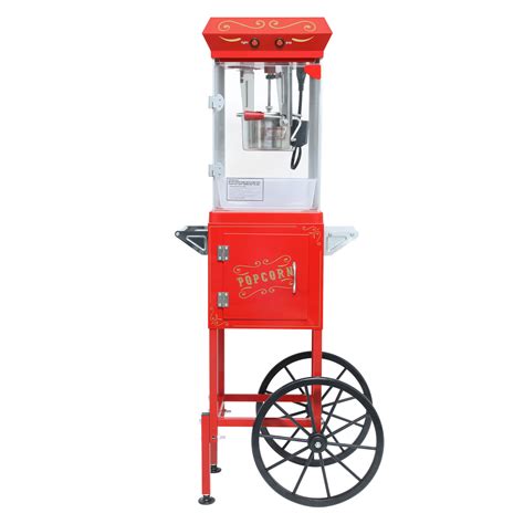 Sinofurn Popcorn Machine With Cart With Wheels And 6 Oz Pot Popcorn