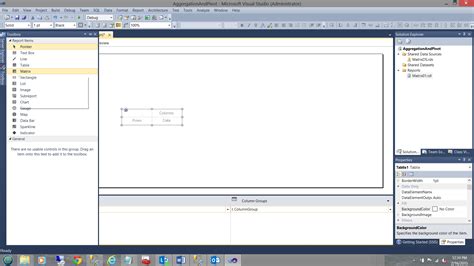 using a cursor to correctly extract sql server data and place it in a reporting services matrix