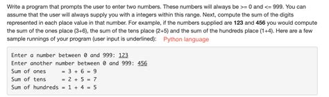 solved write a program that prompts the user to enter two