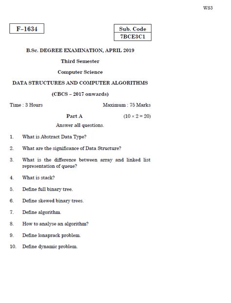 Alagappa University Bsccomputer Science Data Structures And