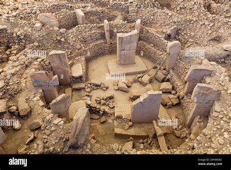 Large Circular Structures With Massive Stone Pillars Gobekli Tepe Neolithic Archaeological Site