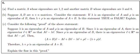 Solved A Find A Matrix A Whose Eigenvalues Are And Chegg