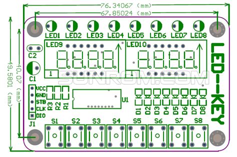 8x led display keys leds module tm1638 [4584] sunrom electronics