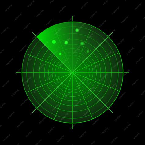Premium Vector Radar Screen With Targets Green Sonar System On Black Background Target