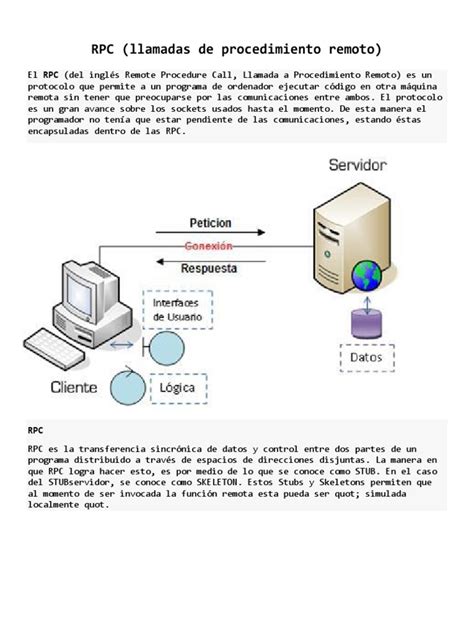 rpc llamadas de procedimiento remoto pdf servidor computación