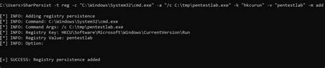 Persistence Registry Run Keys Penetration Testing Lab