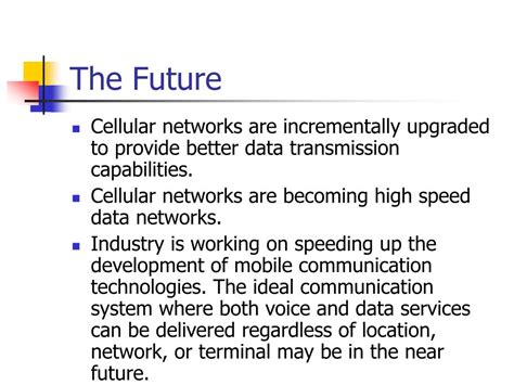Ppt Cellular Networks Past Present And Future Powerpoint
