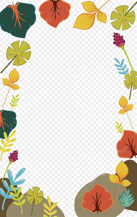 만화 포스터 그림 손으로 그린 아름다운 그림 나뭇잎 테두리 잎 Png 일러스트 및 벡터 에 대한 무료 다운로드 Pngtree