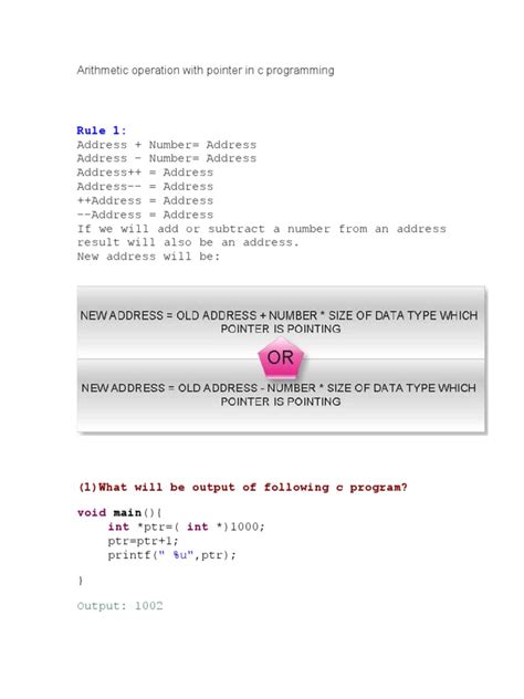 Arithmetic Operation With Pointer In C Programming Download Free Pdf