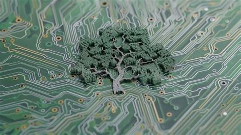 A Tree Sculpture On A Detailed Circuit Board Stock Image Image Of Engineering Printed 308760017