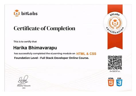 Harika Bhimavarapu On Linkedin Webdevelopment Html Css Bitlabs