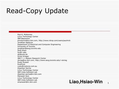 Ppt Read Copy Update Powerpoint Presentation Free Download Id3361457