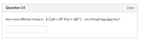 solved how many different strings in l ab b ∗b a ab ∗ are