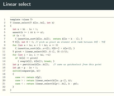 Solved Recall The Linearselect Algorithm We Learnt In The