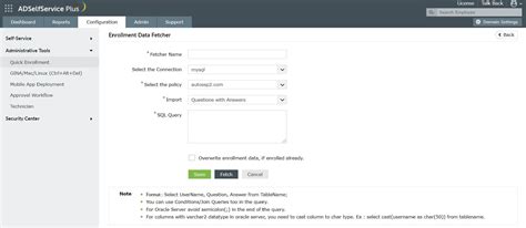 Automatically Enroll Users For Self Password Reset With External Database